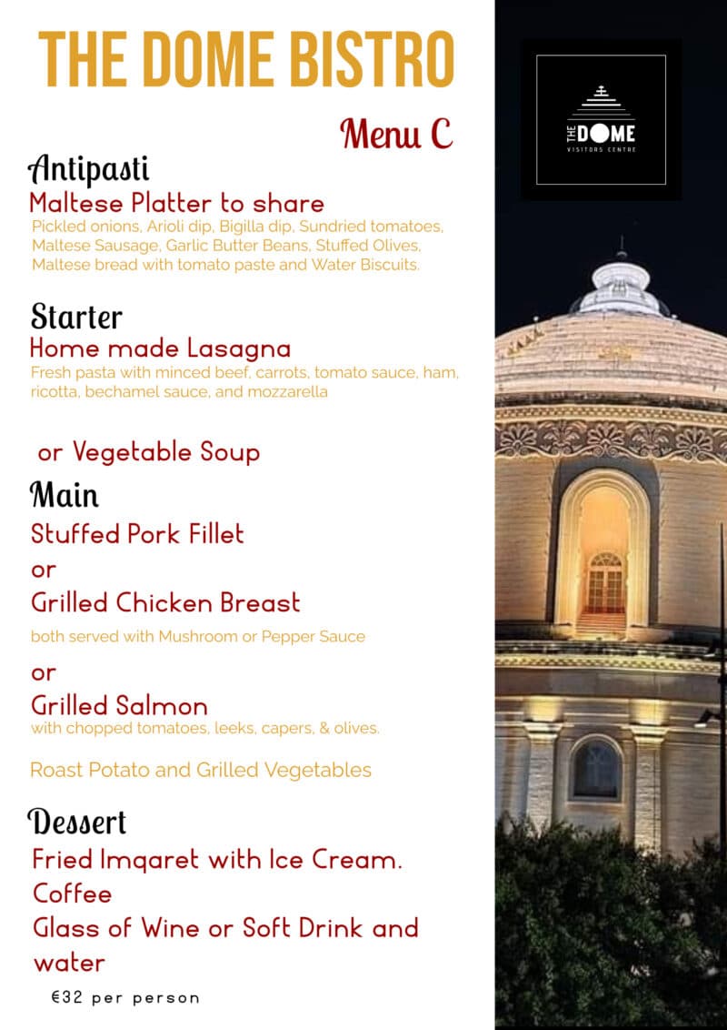 The Dome Set Menus - Mosta Parish Portal